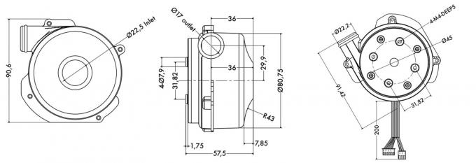 High Pressure Cpap Machine 28cfm 24v Dc Brushless Blower