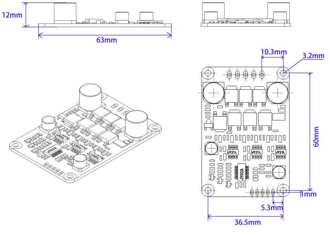 Rectangle Sensorless Bldc Motor Driver Controller 12v Based On JY02A IC