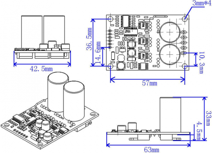 72v Input 16a 700w Sensorless Bldc Driver With Pwm Speed Control